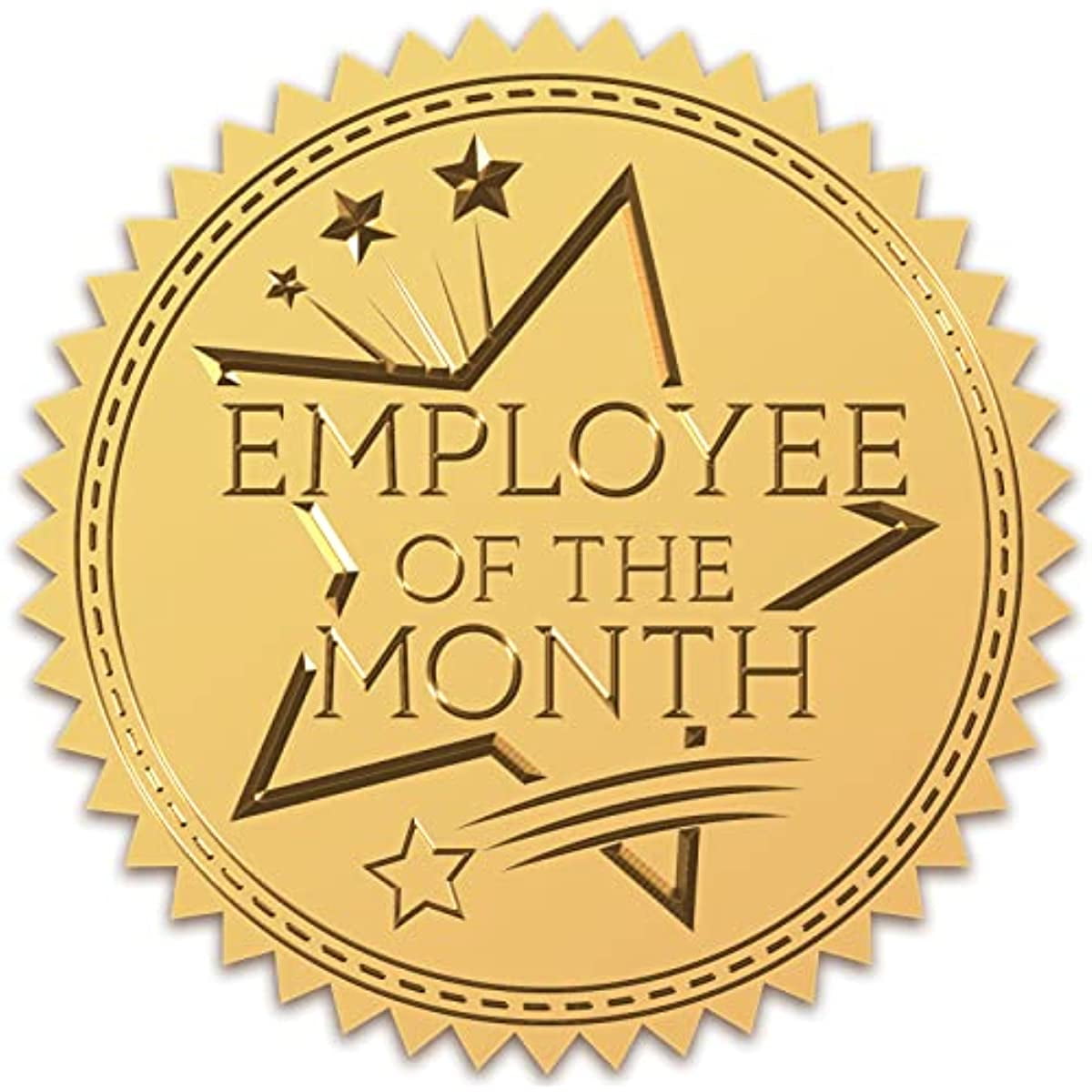 Gold Foil Certificate Seals Words Employee of The Month Self Adhesive ...