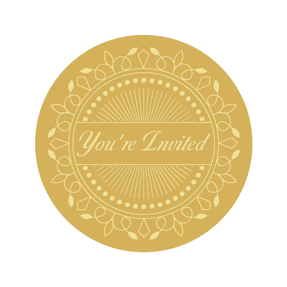Gold Foil Certificate Seals You're Invited 2" Round Self Adhesive ...