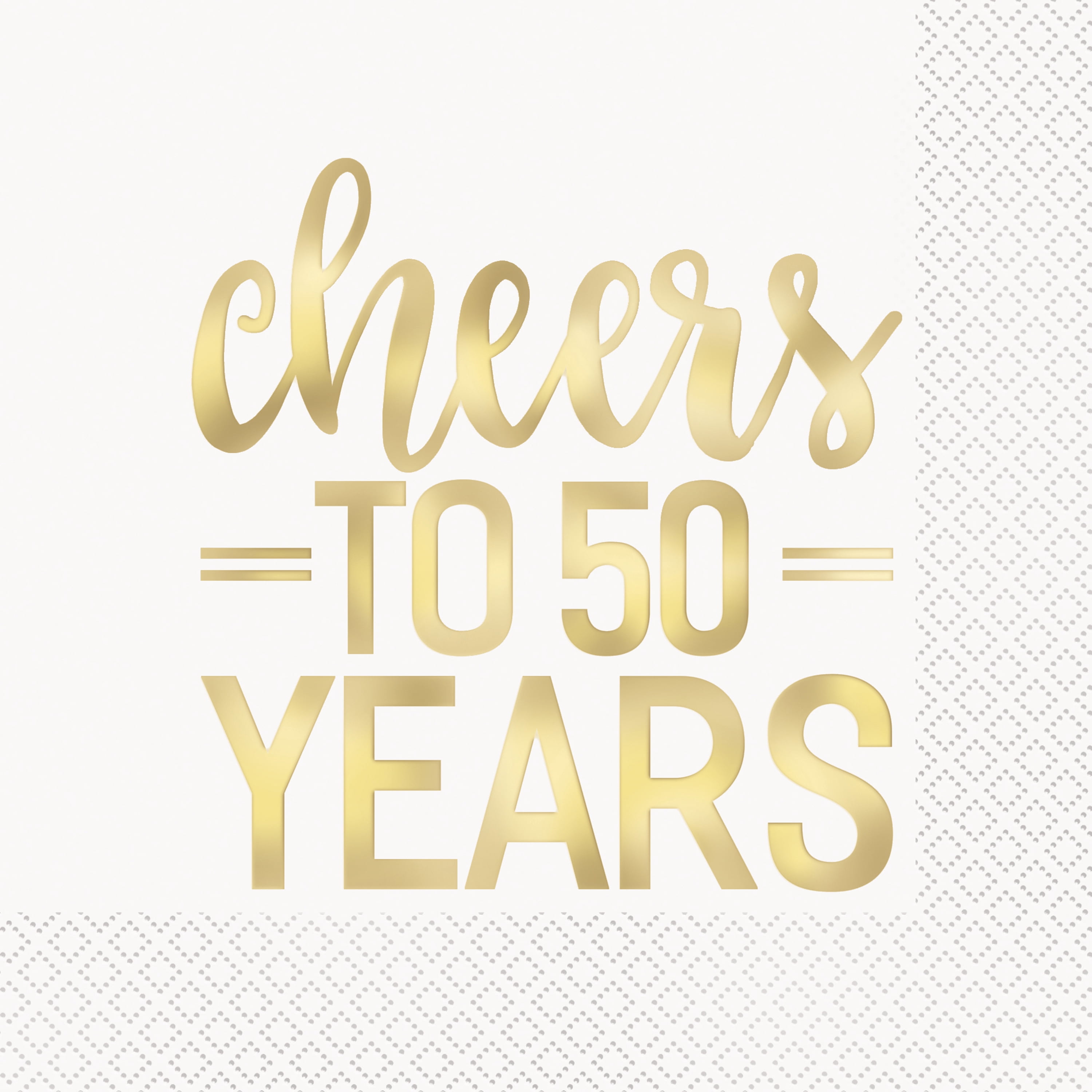 Gold Foil Cheers To 50 Years Lunch Nap - Party Supplies - 16 Pieces ...
