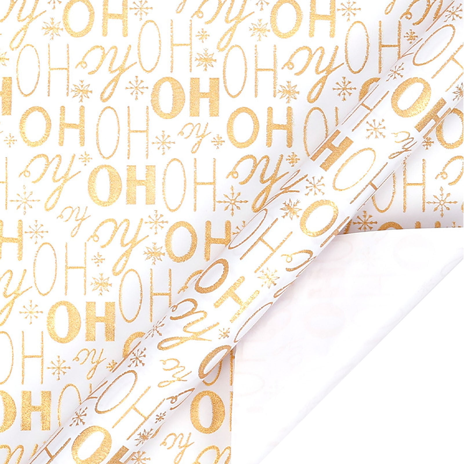 Gold-Foil Christmas Wrapping Paper 118IN Roll 80 Gsm Thick Gift ...