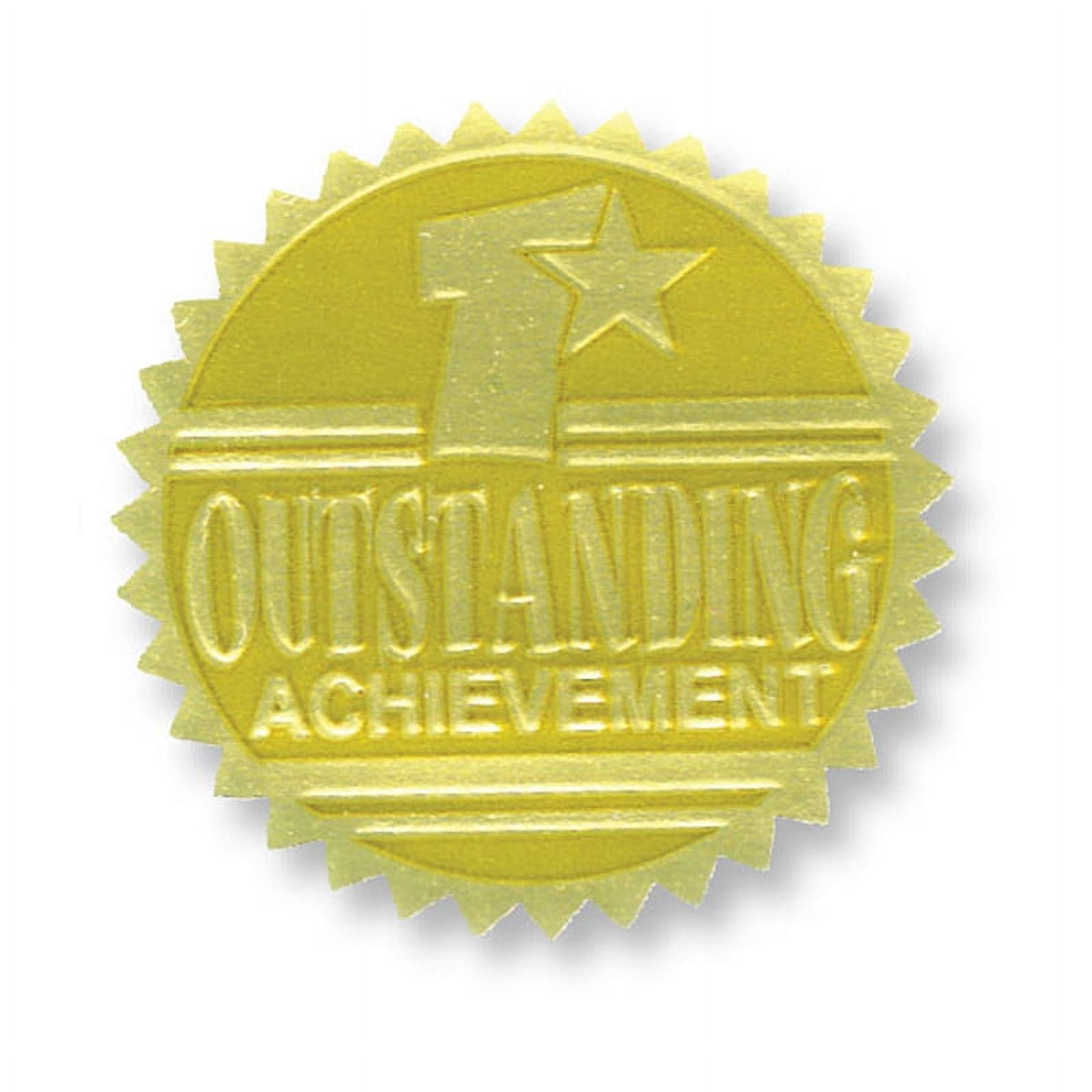 Gold Foil Embossed Seals, Outstanding Achievement | Bundle of 10 Packs ...
