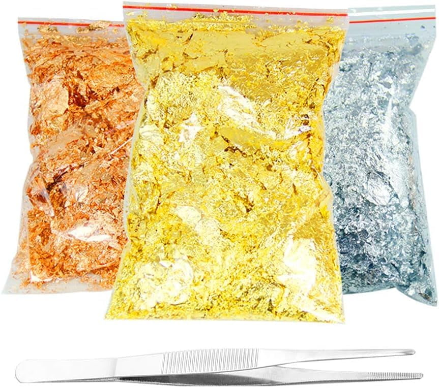 Gold Foil Flakes for Resin Jewelry Making Paxcoo Gold Foil Flakes ...