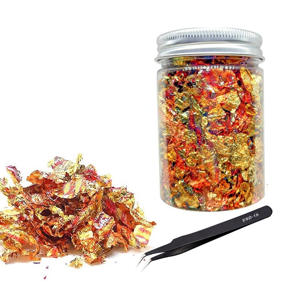 Gold Foil Flakes for Resin 2 Gilding Flakes Metal Gold Bottles Leaf ...