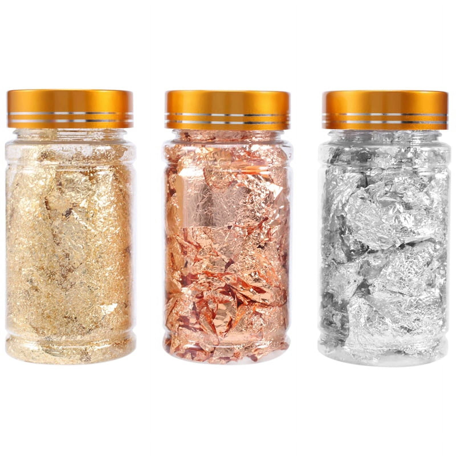 Gold Foil Flakes for Resin Tray Molds,3 Bottles Metallic Foil Flakes ...