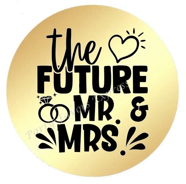 Gold Foil Future Mr And Mrs Stickers Party Favors Phone Decal Water ...
