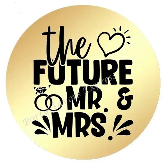 Gold Foil Future Mr And Mrs Stickers Party Favors Phone Decal Water ...