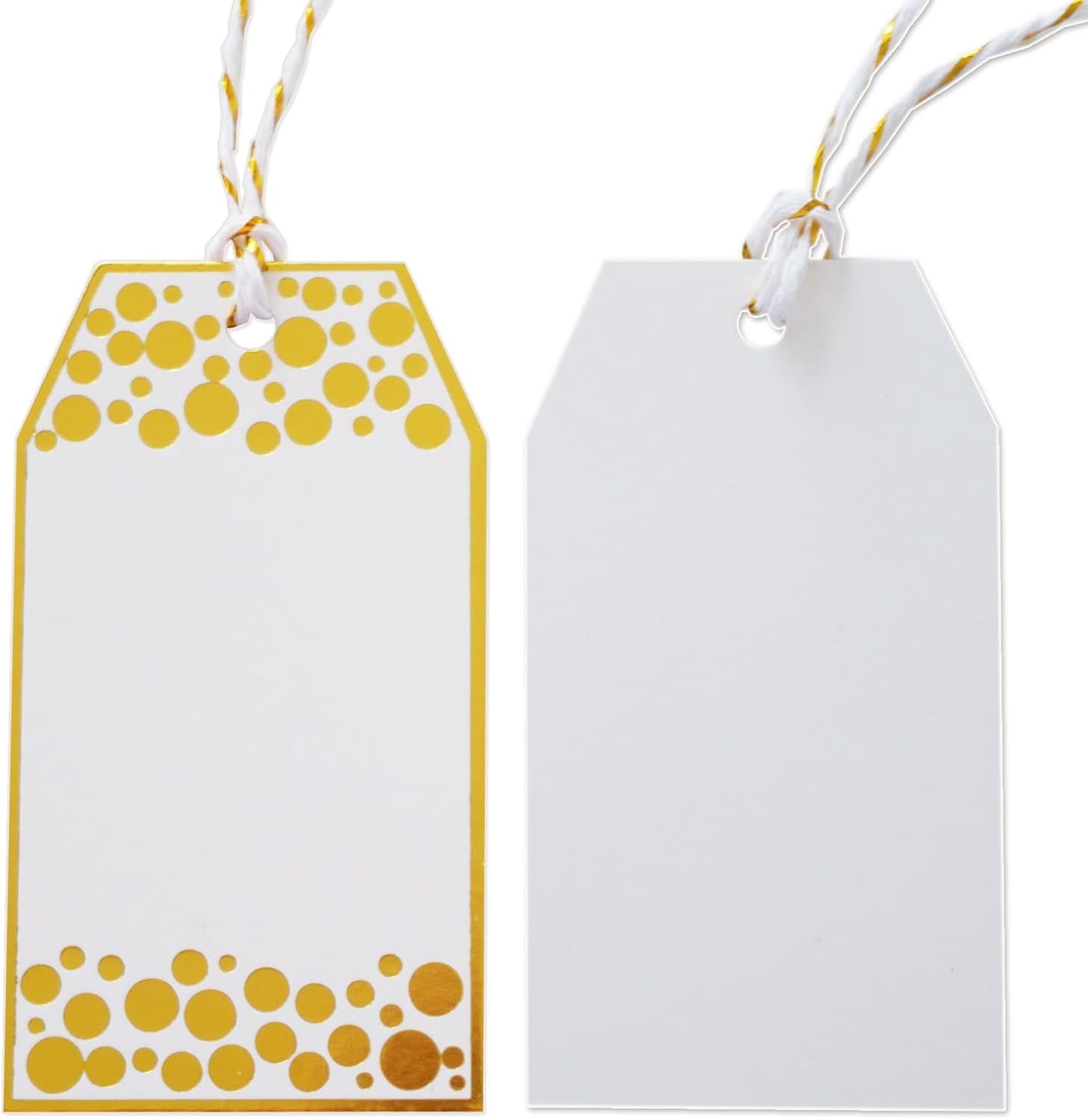 Gold Foil Gift Tags 100pcs Gift Tags with String - Foil Favor Tags ...