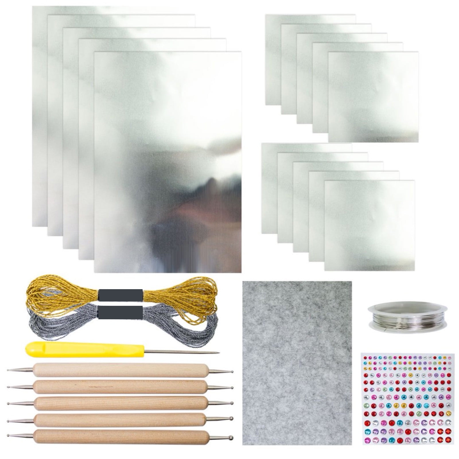 Gold Foil Paper Kit | 15 Sheet Aluminum Foil Art Set – Embossing ...