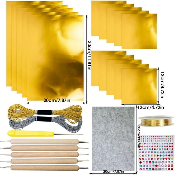 Gold Foil Paper Kit, Handmade Embossing and Engraving Sheets, DIY ...
