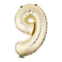 42" Gold Number 9 Foil Balloon, by Way To Celebrate - Walmart.com