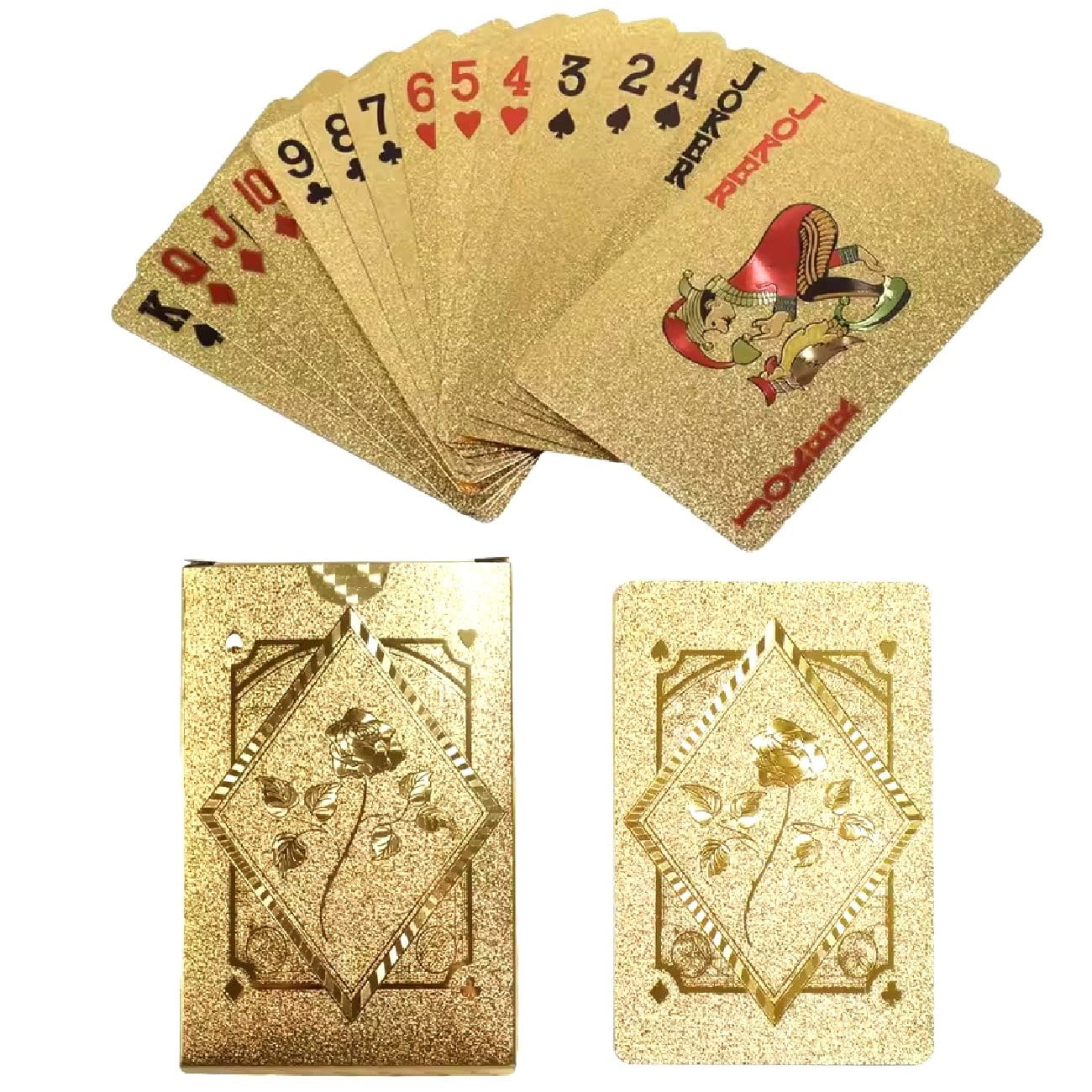 Gold Foil Poker Card Euro Style Plastic Playing Cards Waterproof Card ...