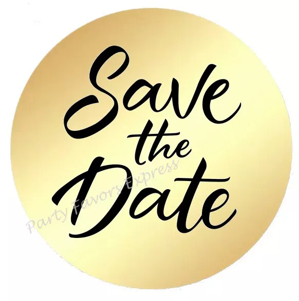 Gold Foil Save The Date Stickers Party Favors Phone Decal Water Bottle ...