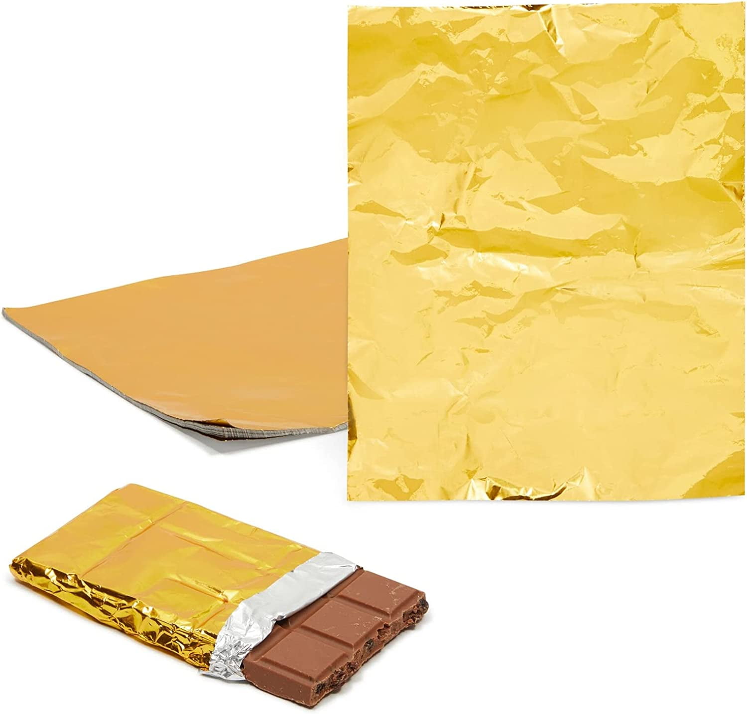 Gold Foil Sheets - Food-Safe Gold Aluminum Foil - Candy & Chocolate Bar ...