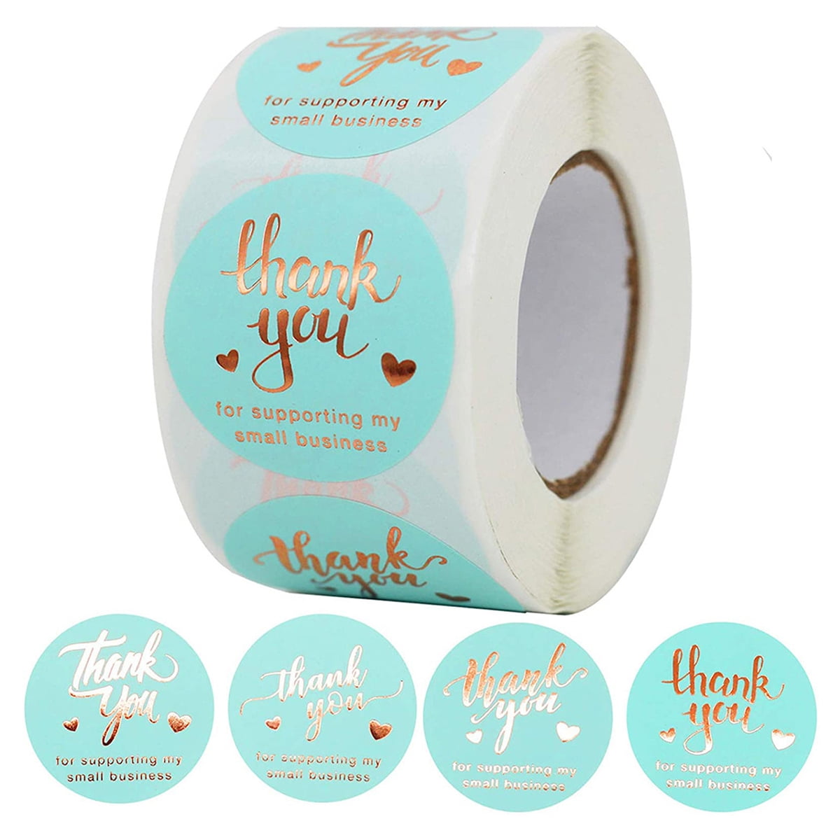 Gold Foil Stickers for Small Business, Strong Self-Adhesive Thank You ...