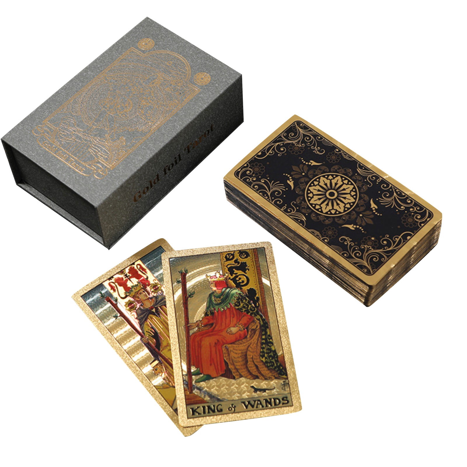 Gold Foil Tarot 78 Tarot Deck with Guidebook Classic Future Telling ...