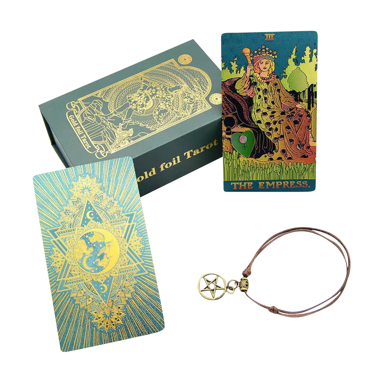 Gold Foil Tarot 78 Tarot Deck with Guidebook Classic Future Telling ...