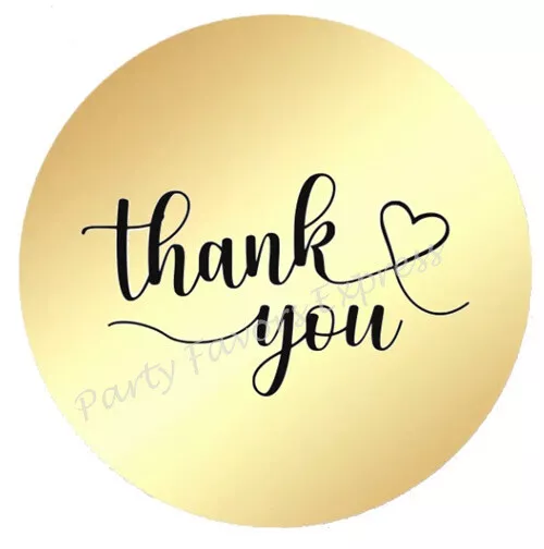 Gold Foil Thank You Stickers Party Favors Phone Decal Water Bottle ...