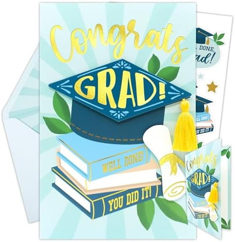 Gold-Foiled 5x8in Individual College Graduation Card for Her or Him ...