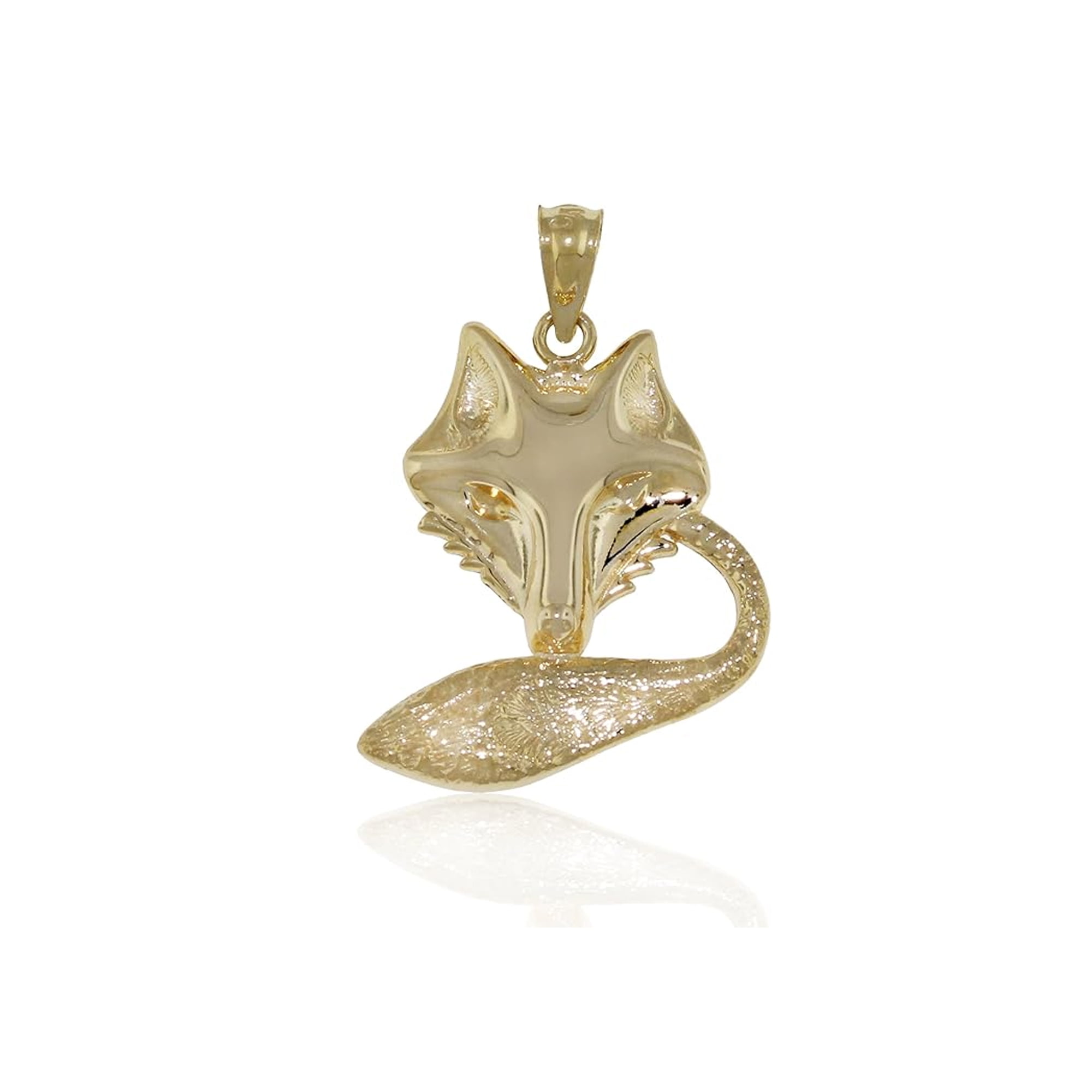 Gold Fox Charm Pendant - 10 Karat Solid Gold - Animal Pendant - Fox ...