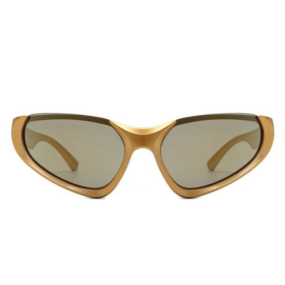 Gold Frame Square Sunglasses - Brown Lens UV Protection Vintage Casual ...