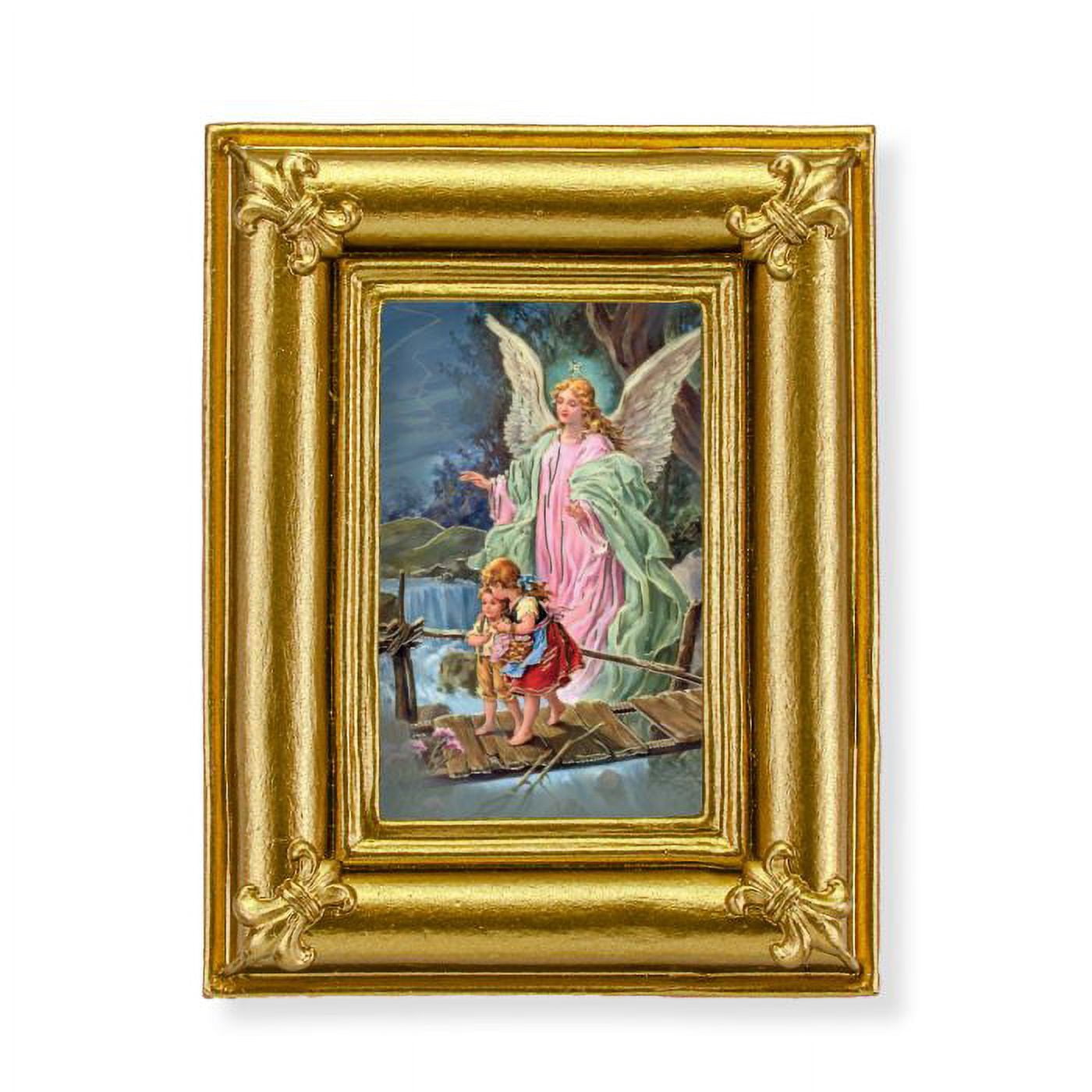 Gold Frame with Fleur de lis corners and a Guardian Angel print ...