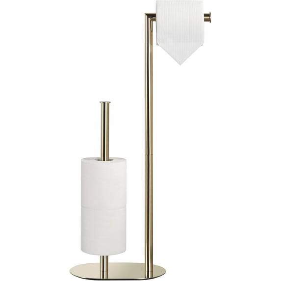 Gold Freestanding Toilet Paper Holder with Reserve for Bathroom with ...