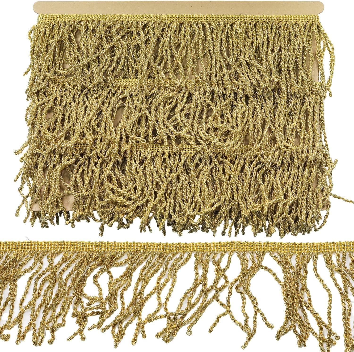 Gold Fringe Tassel Trim Lace Polyester Macrame Tassel lace 5 Yards ...