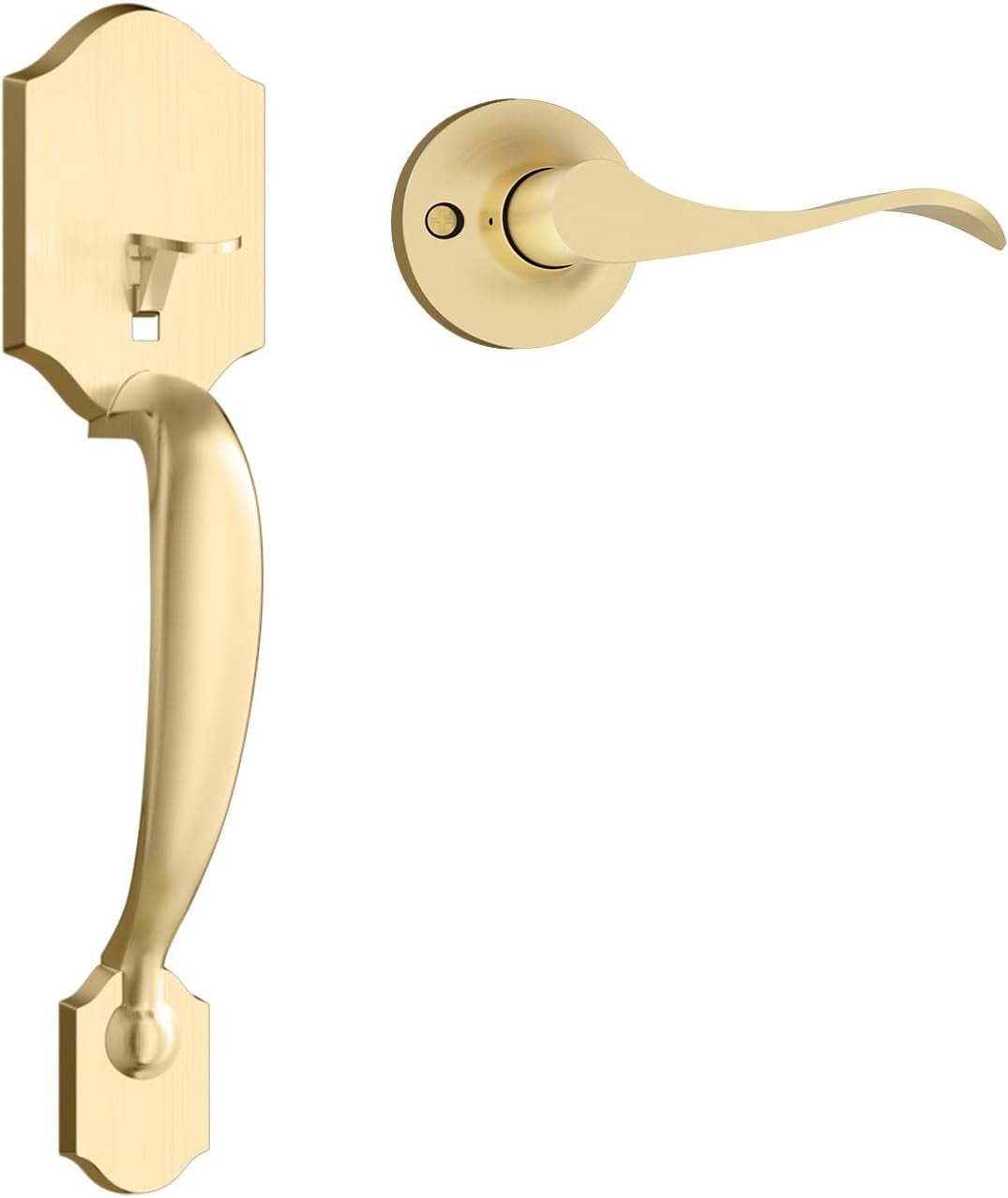 Gold Front Door Handle, Entry Door Handleset No Lock, Exterior Door ...