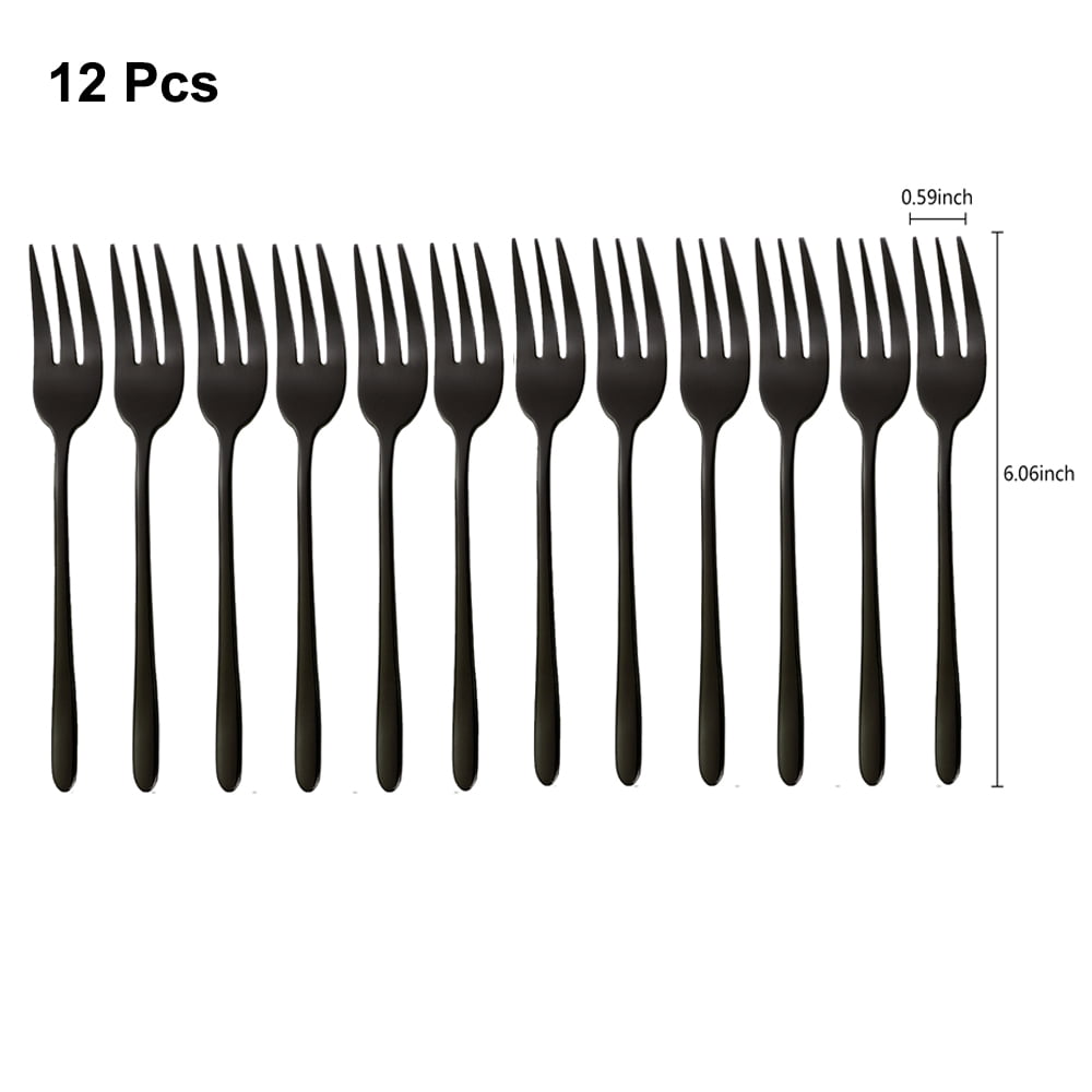 Gold Fruit Fork Stainless Steel Coffee Tea Fork Set Ice Cream Cake ...