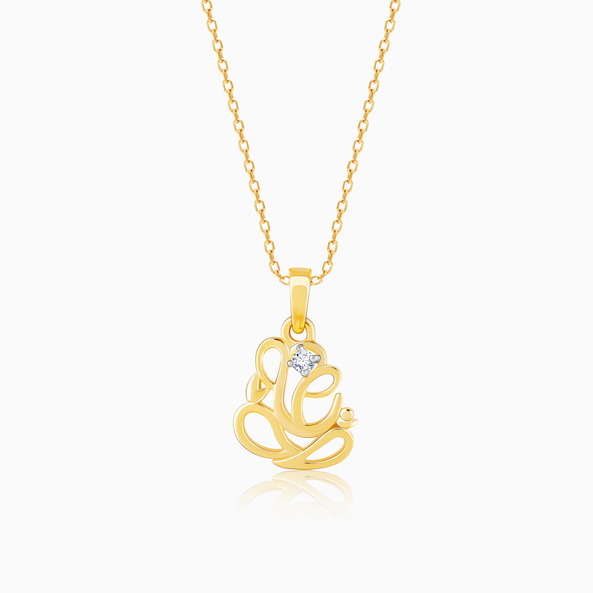 Gold Ganesha Diamond Pendant - Walmart.com