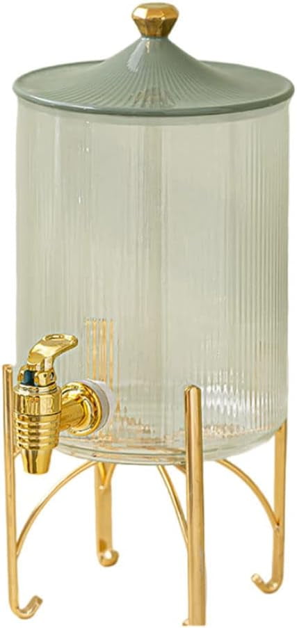 Gold Glass Drink Dispenser, 3.5L, Contemporary Style, Easy Dispensing ...