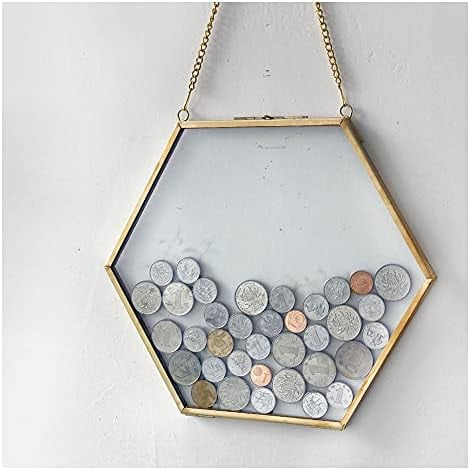 Gold Glass Frame for Coin Display, Wall Hanging Coin Collecting Holders ...