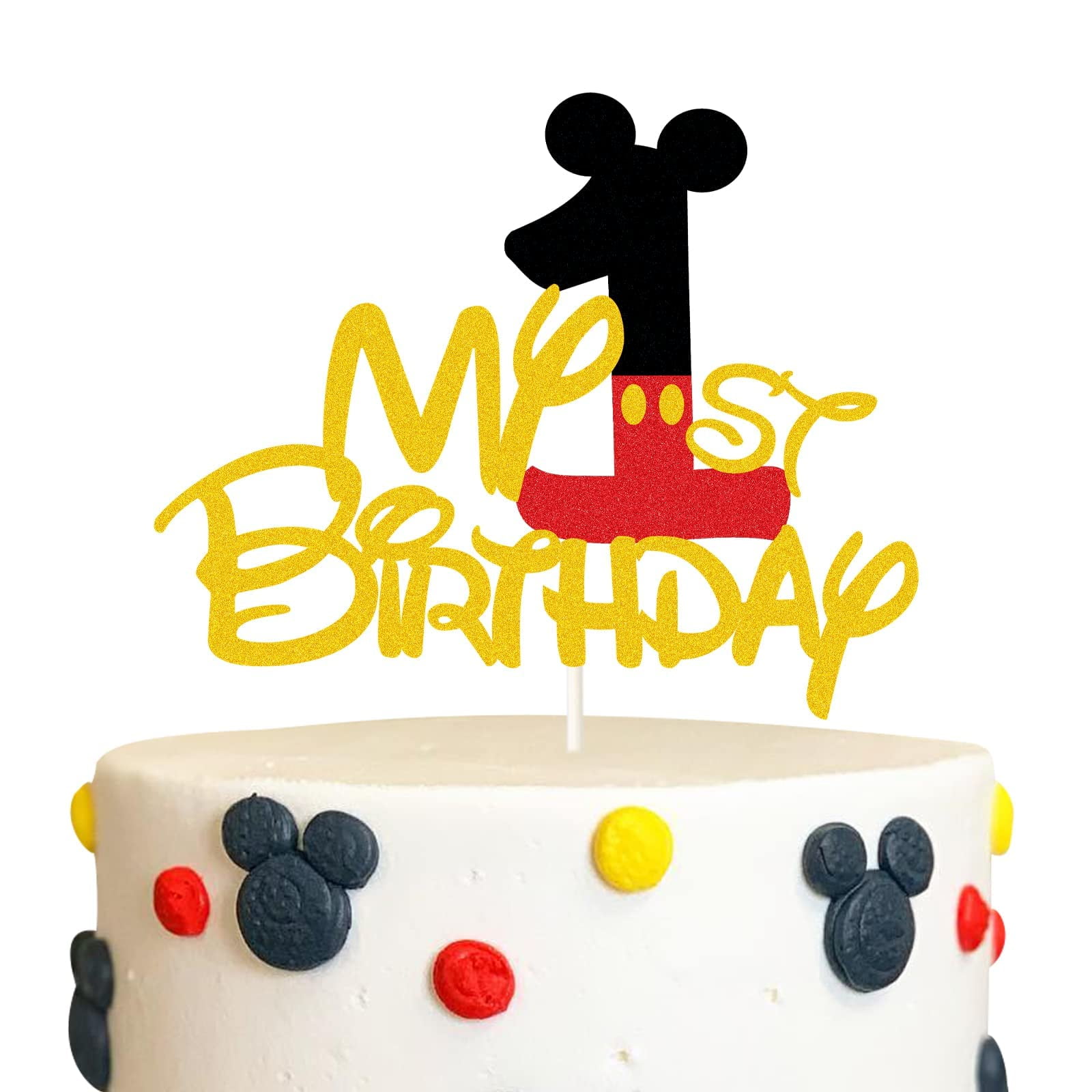 Gold Glitter My 1st Birthday Cake RST1 Topper,Mouse Theme Happy First ...