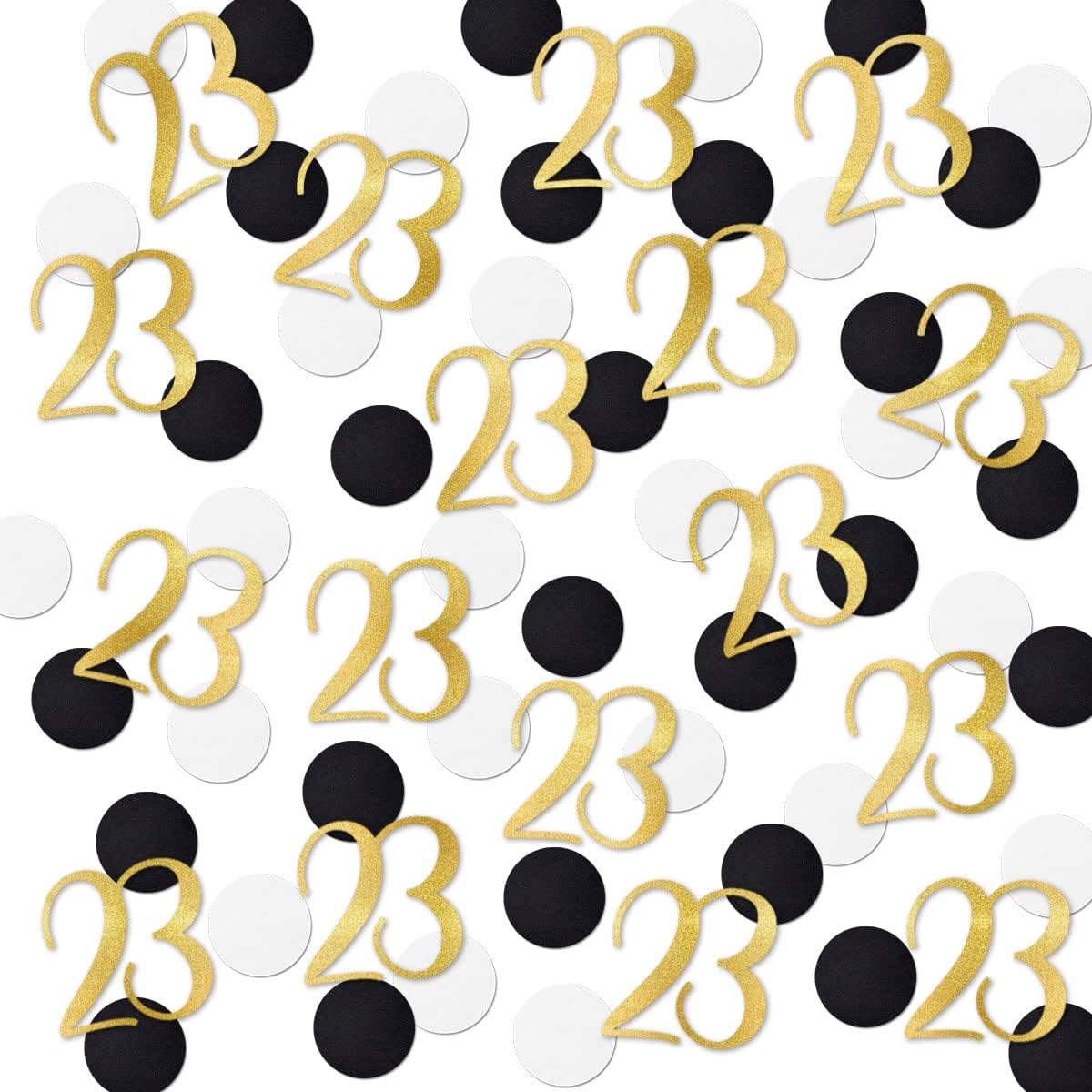 Gold Glitter 23 Confetti, 23rd Birthday Number Confetti, 120Pcs ...