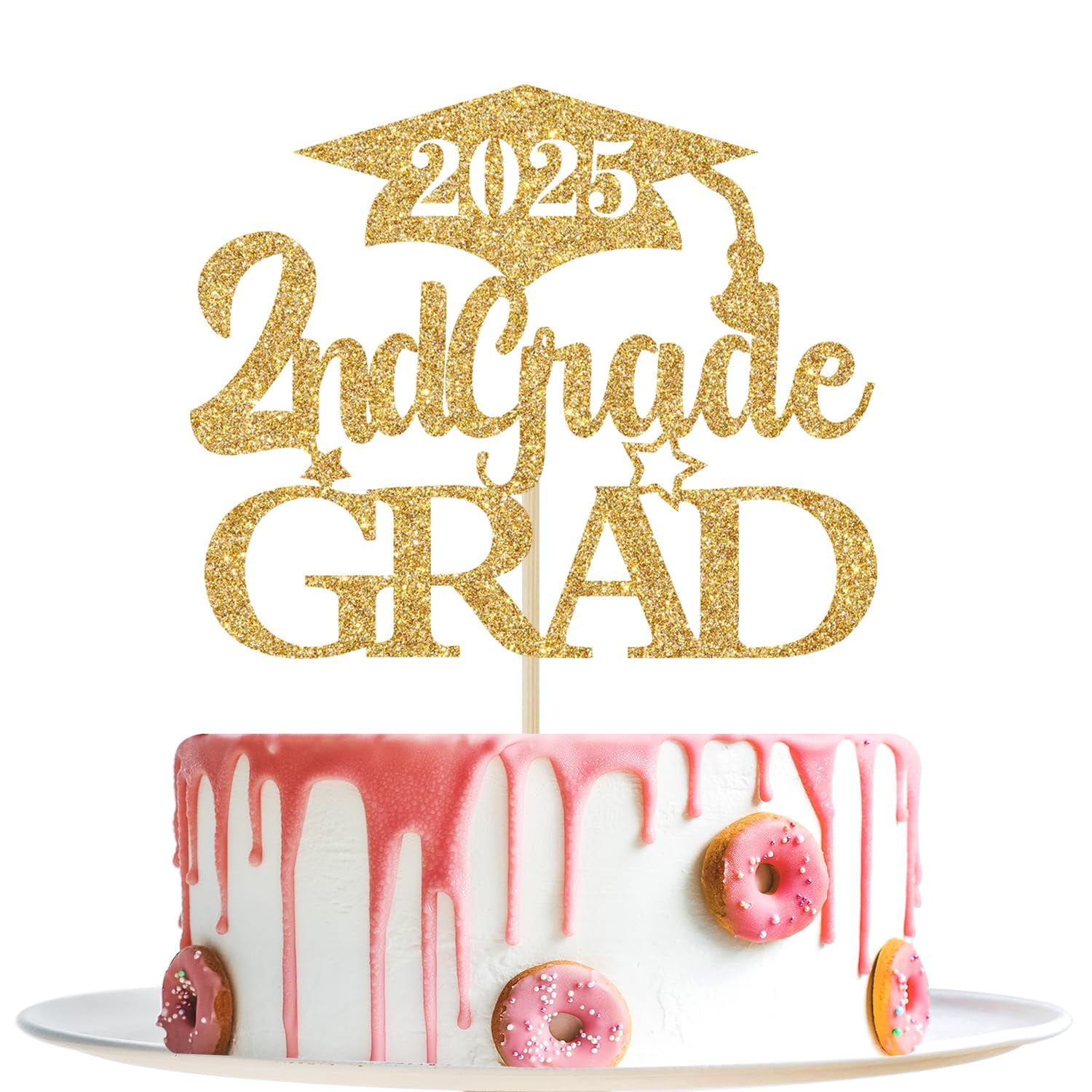 Gold Glitter 2ndITSC Grade Grad Cake Topper, 2nd Graduation Decor, 2025 ...