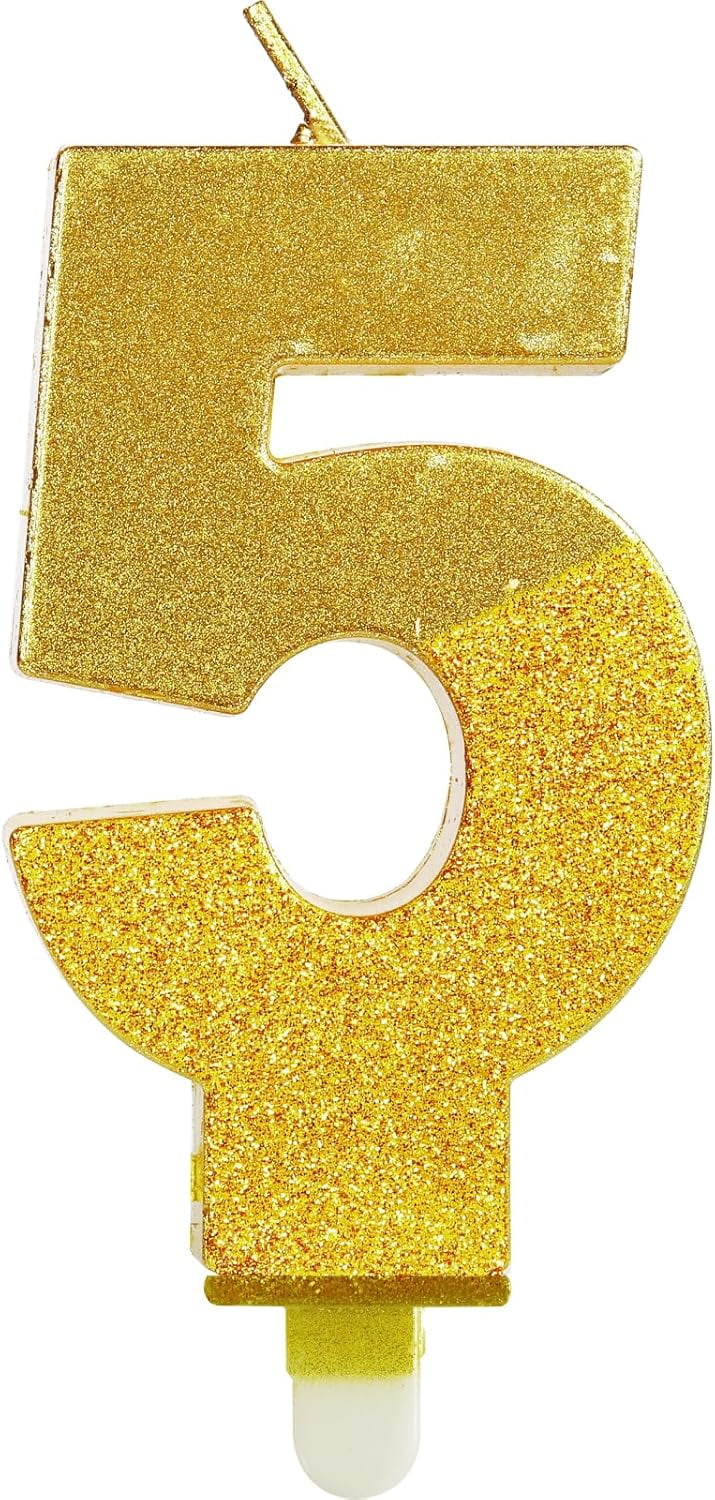 Gold Glitter 5th Birthday Candles, Number 5 Candle, Cakes Candle ...