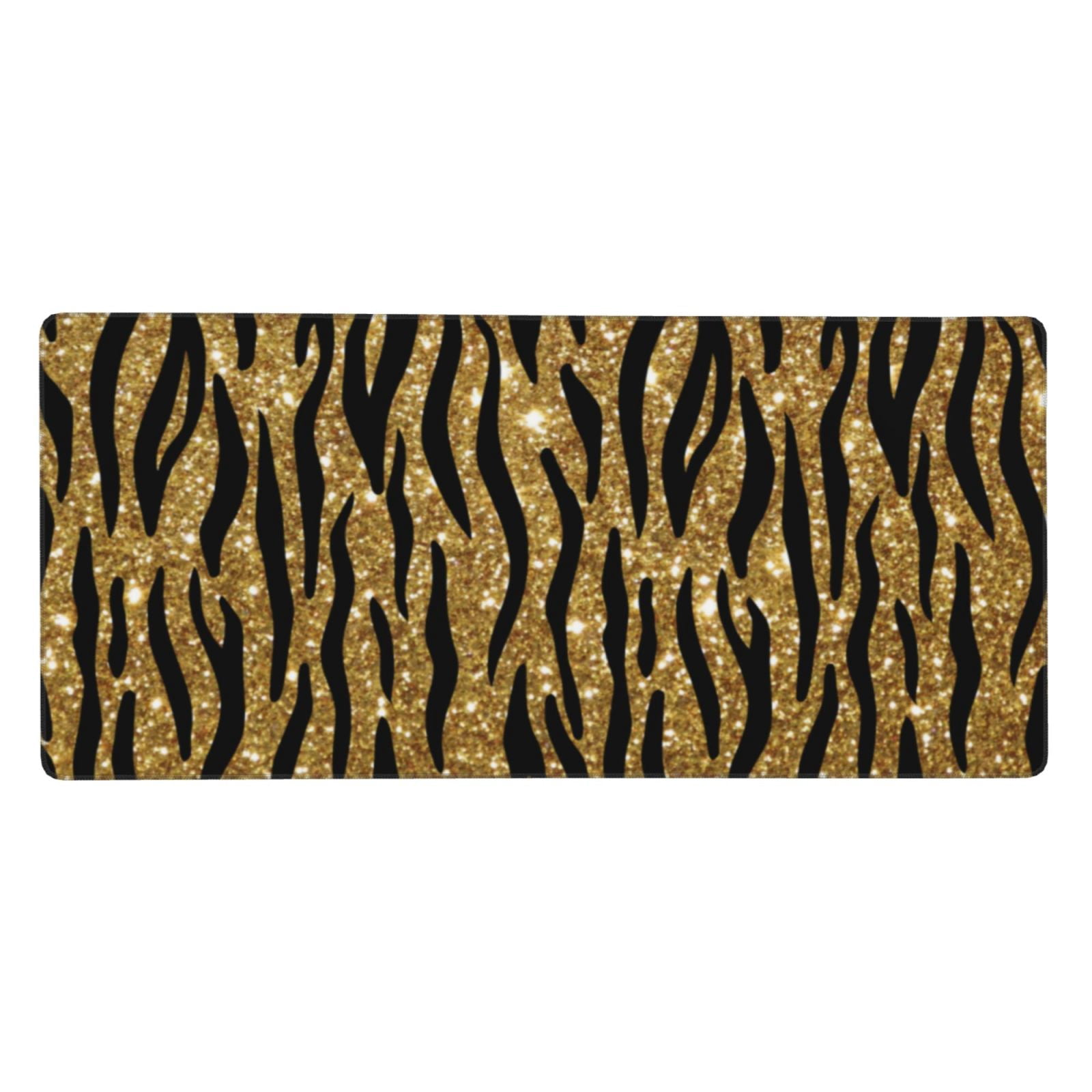 Gold Glitter Animal Print Mousepad Large Mouse Pad Desk Pad Computer ...