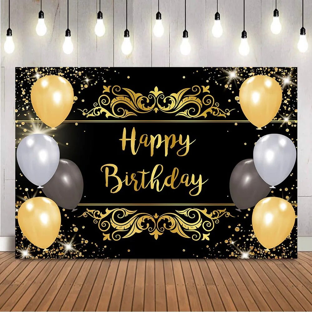 Gold Glitter Birthday Backdrop Adult Women Shining Dot Photo Booth Background Photocall Party ...