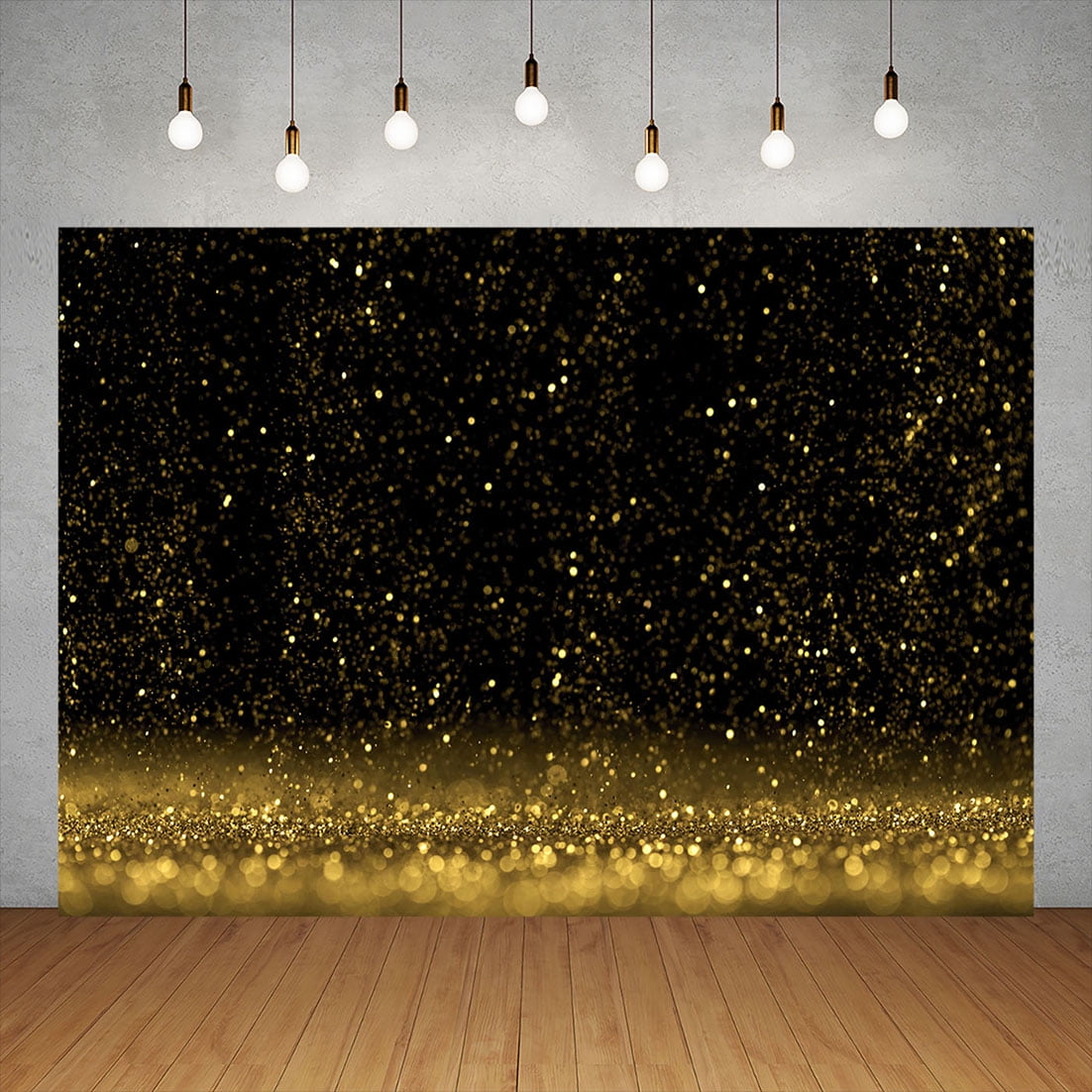 Gold Glitter Birthday Custom Name Backgrounds for Photo Studio Black ...