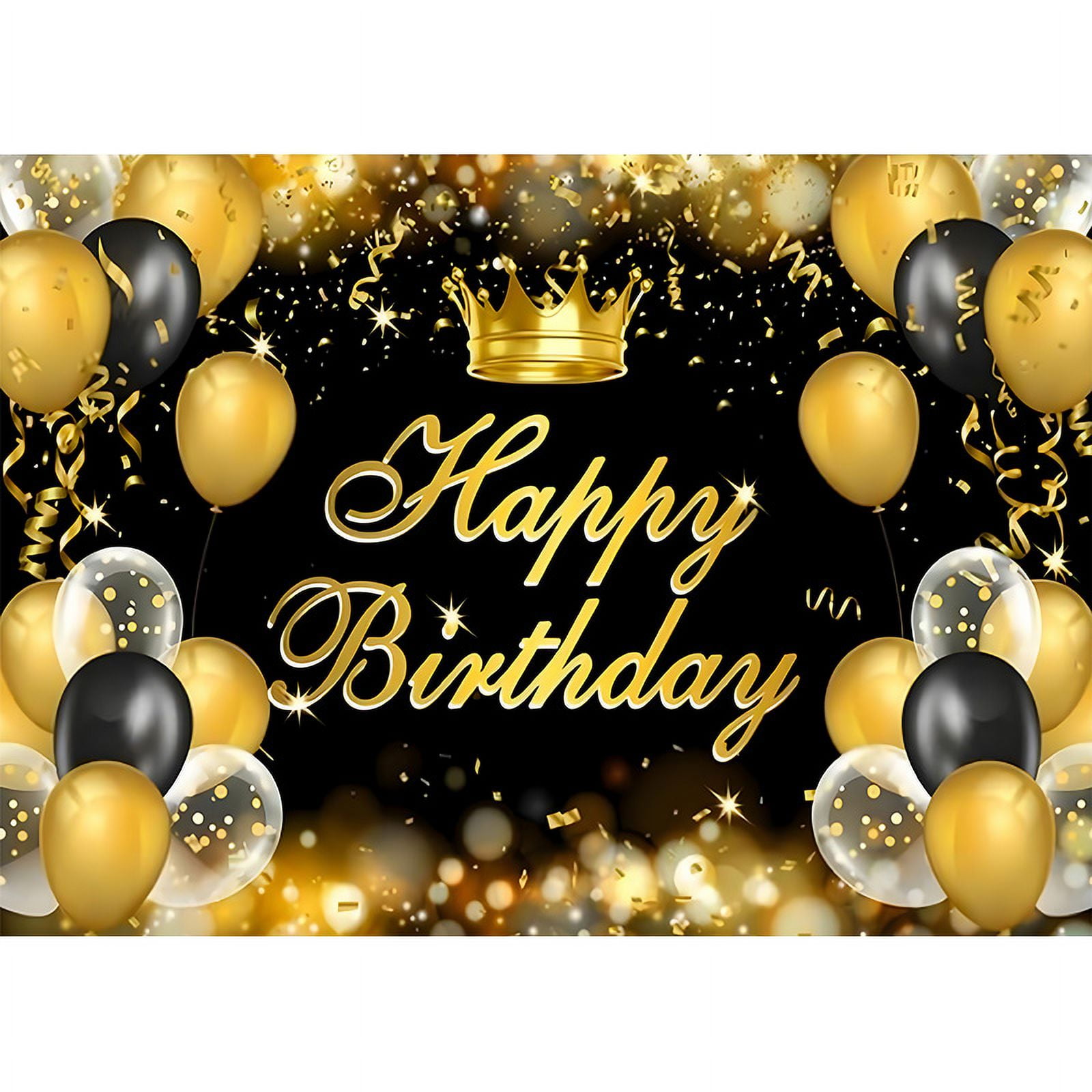 Gold Glitter Birthday Decorations Backdrop for Photography Party Decor ...