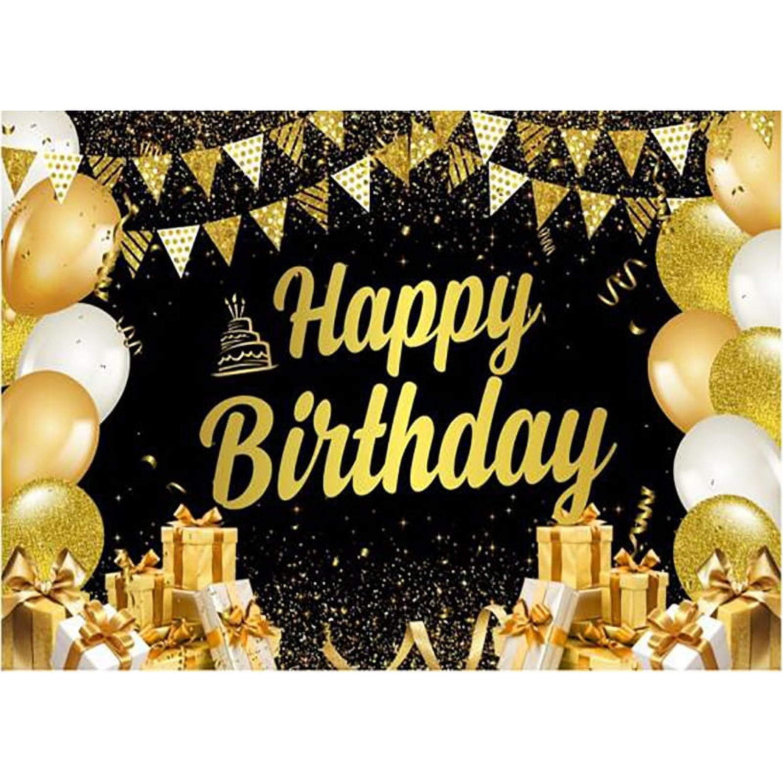 Gold Glitter Birthday Decorations Backdrop for Photography Party Decor ...