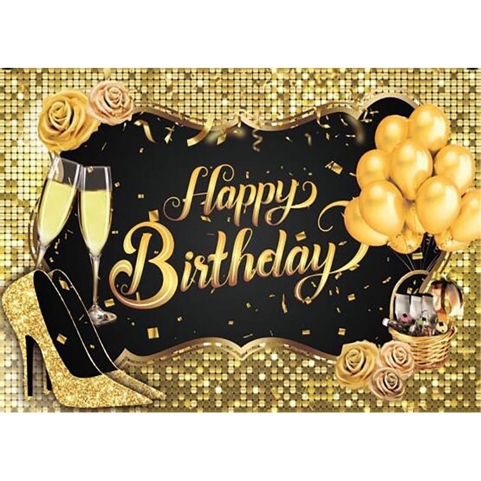 Gold Glitter Birthday Decorations Backdrop for Photography Party Decor ...