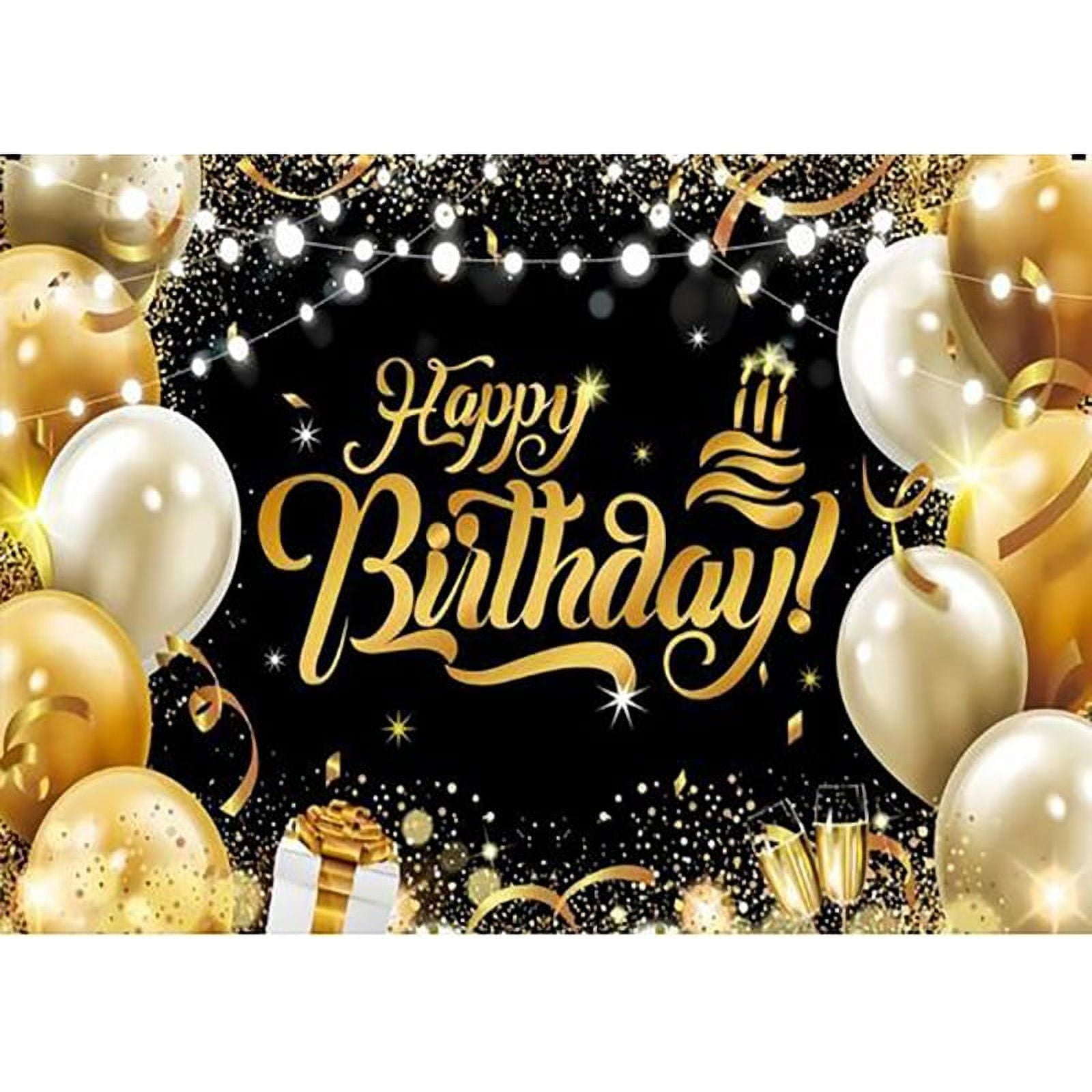 Gold Glitter Birthday Decorations Backdrop for Photography Party Decor ...