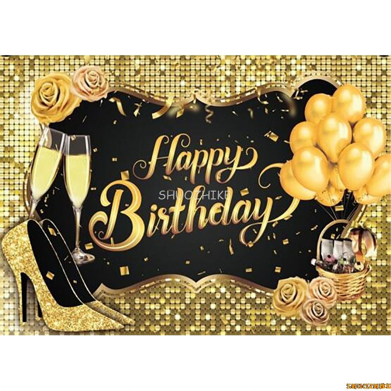 Gold Glitter Birthday ration Photography Backdrops Party r Background Banner for Photoshoot ...