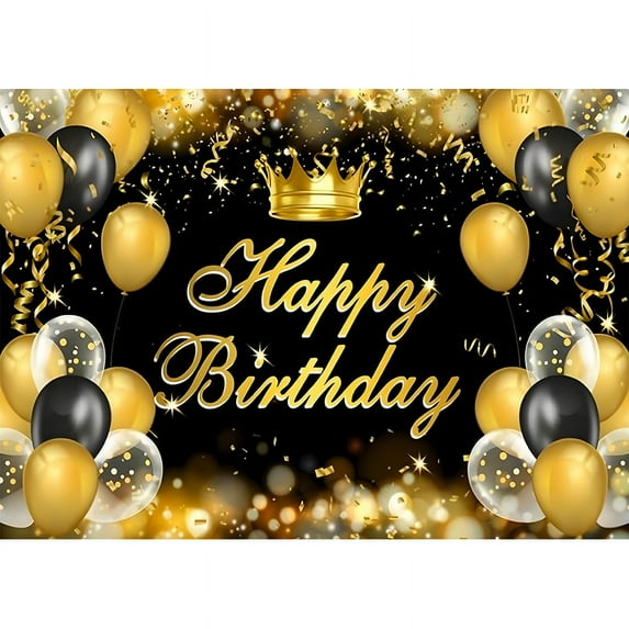 Gold Glitter Birthday rations Backdrop for Photography Party r Background Banner for Photoshoot ...