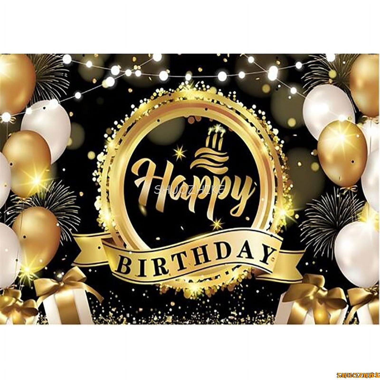 Gold Glitter Birthday rations Backdrop for Photography Party r Background Banner for Photoshoot ...