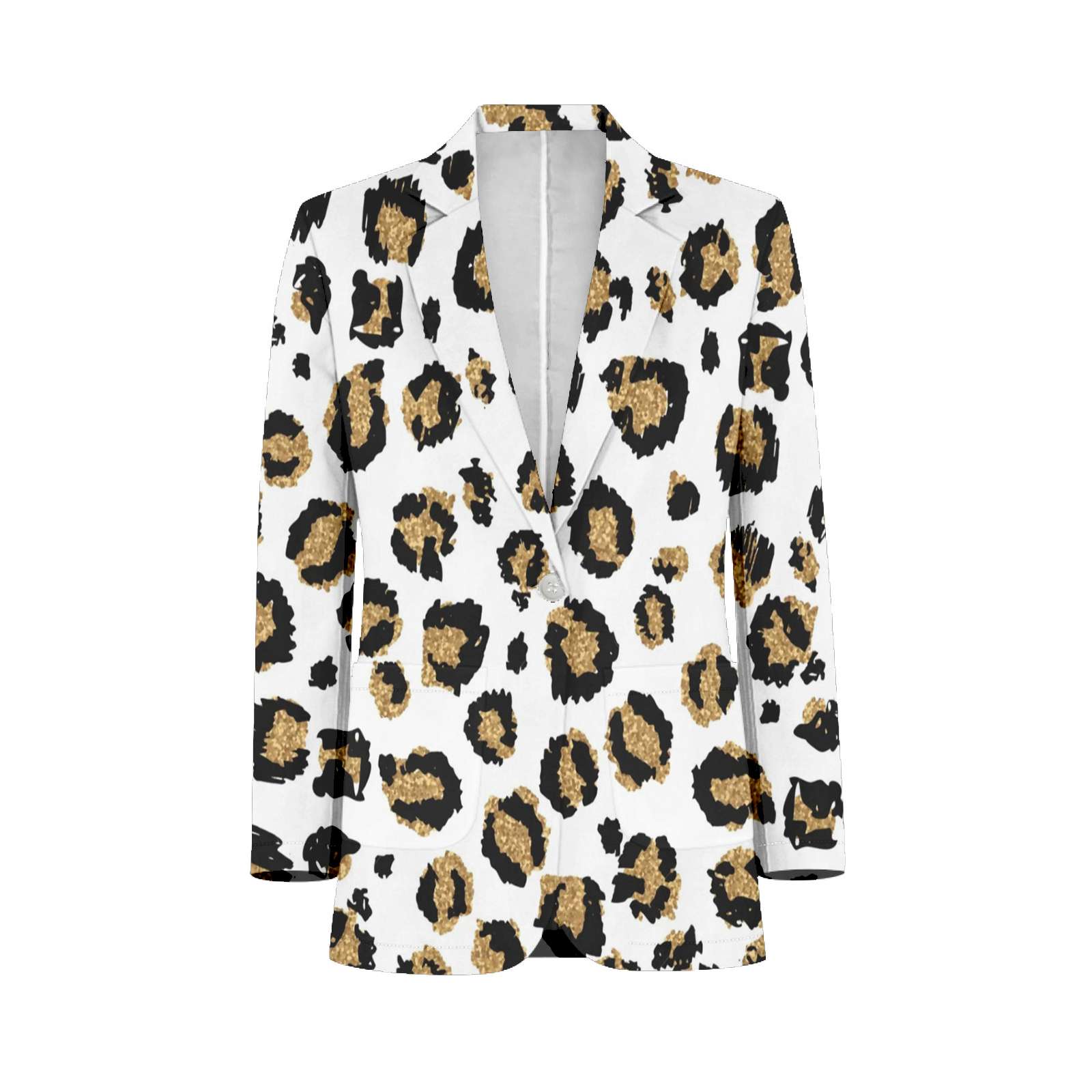 Gold Glitter Black Leopard Animal Print Mens Suits Shawl Collar Slim ...
