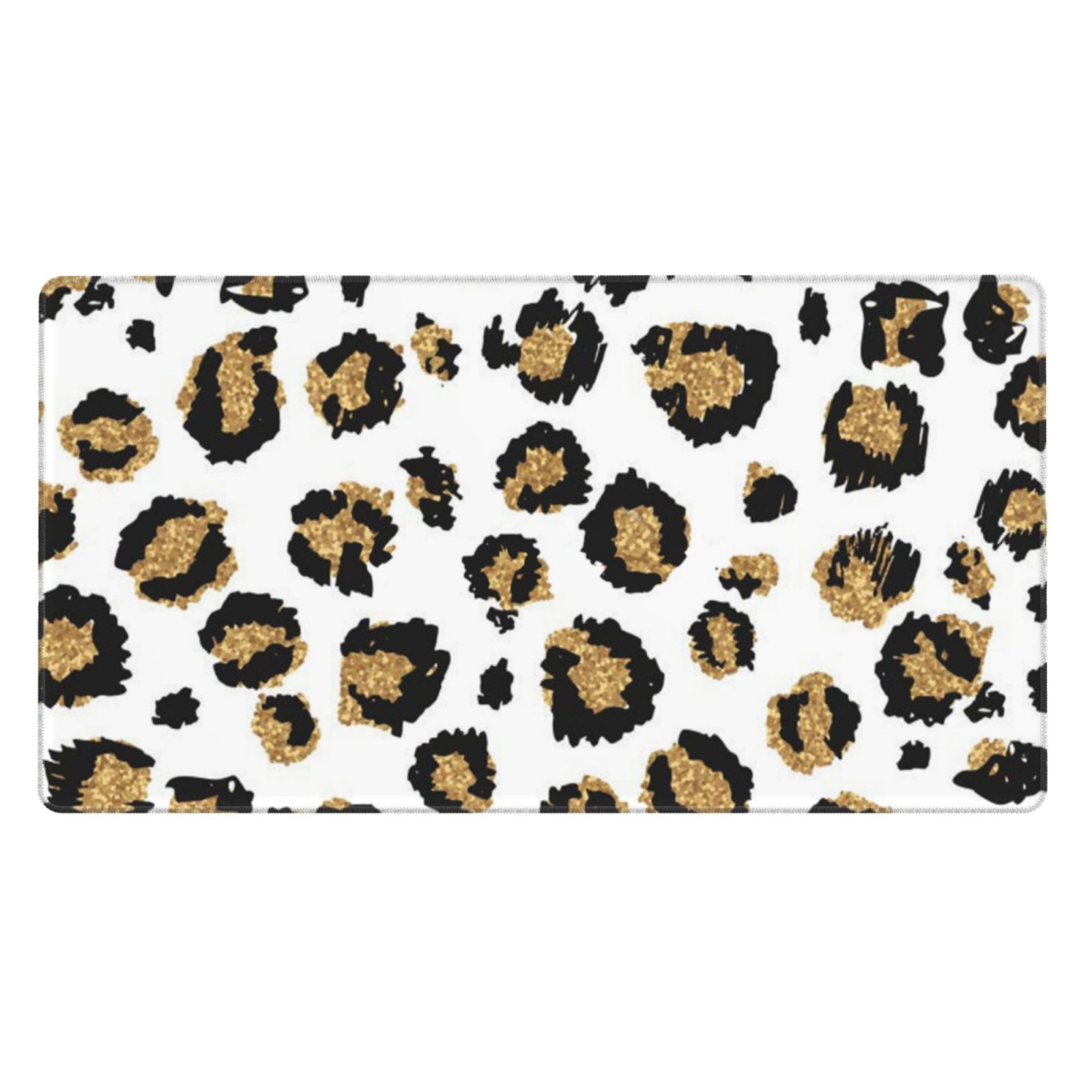 Gold Glitter Black Leopard Animal Print Mousepad Large Mouse Pad Desk ...
