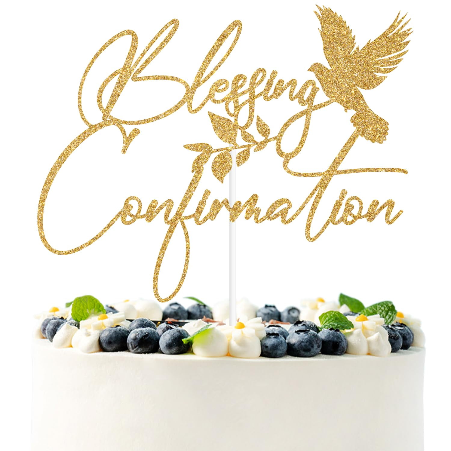Gold Glitter BlessingTRDN Confirmation Cake Topper, On Your ...