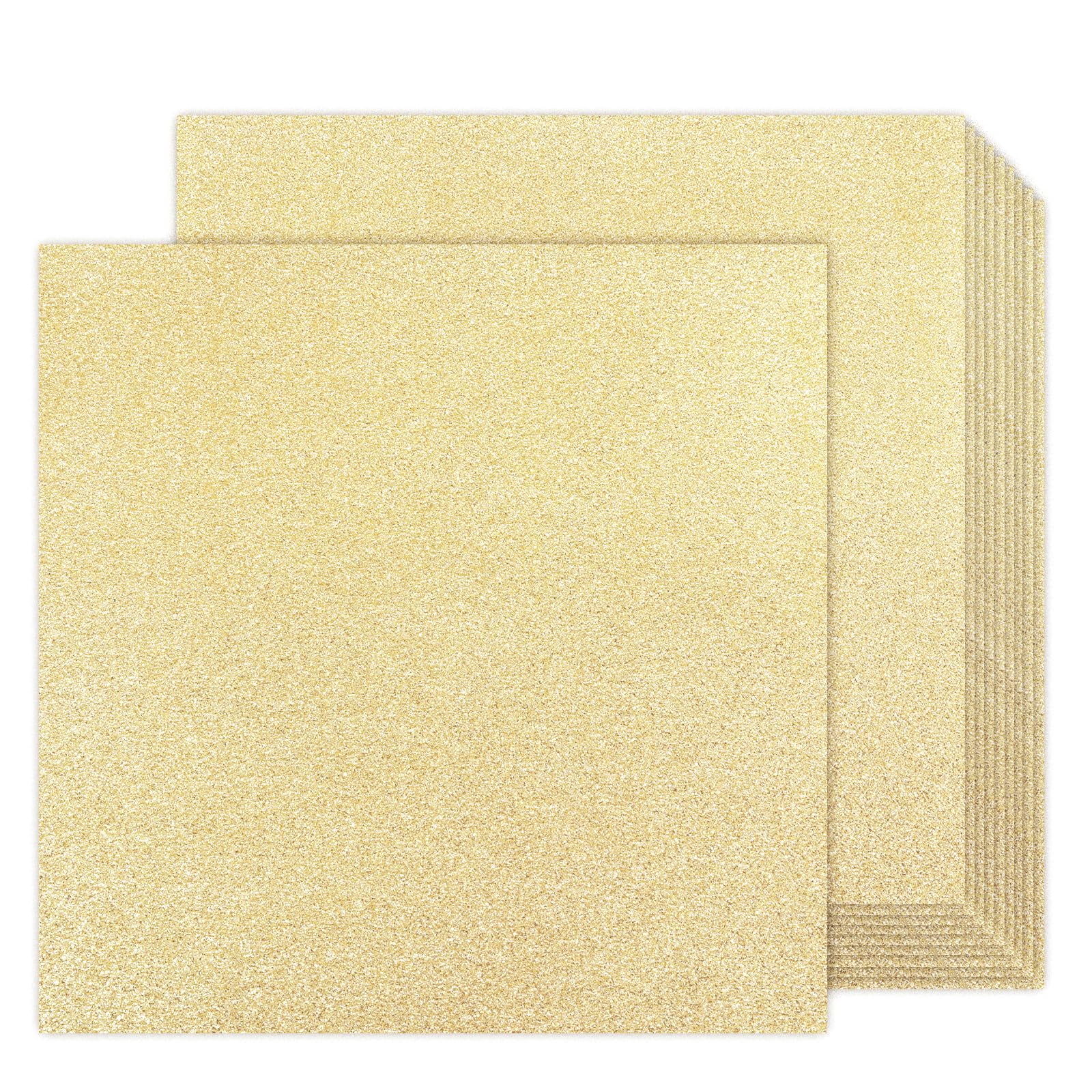 Gold Glitter Cardstock 12x12 ESF27 Double-Sided 24 Sheets, Gold No-Shed ...